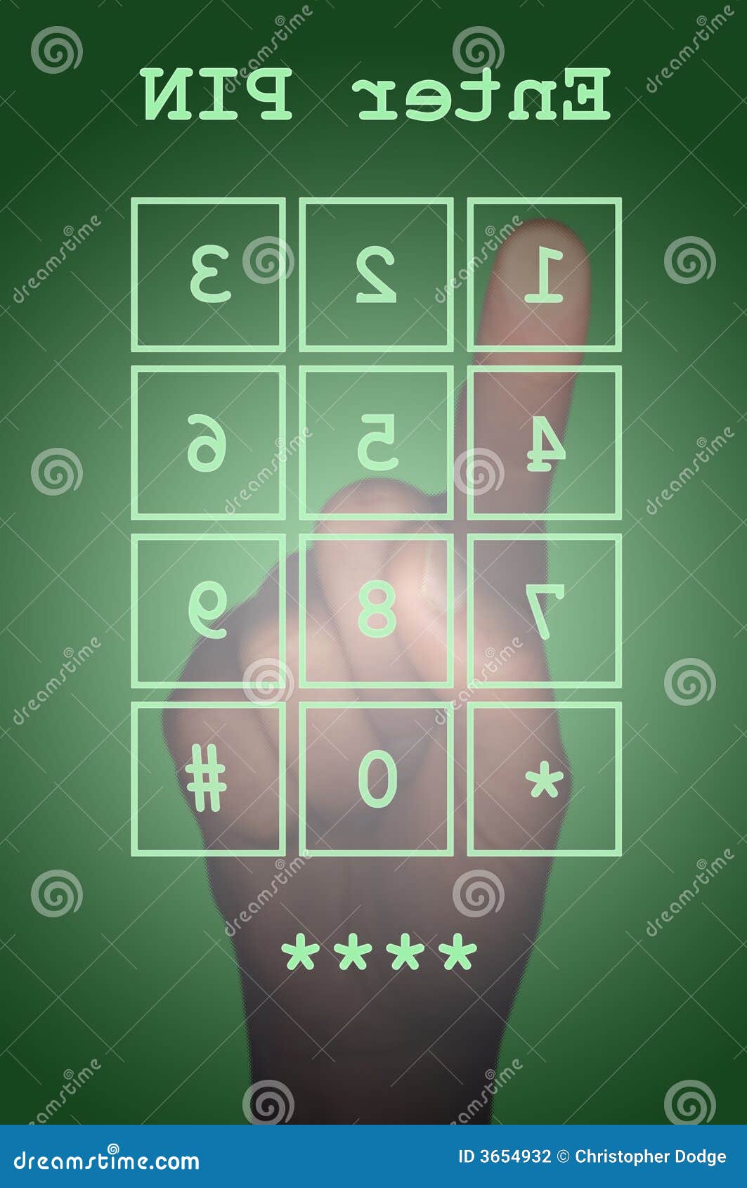 PIN Entry on a Touch Screen with Hand Stock Illustration - Illustration ...