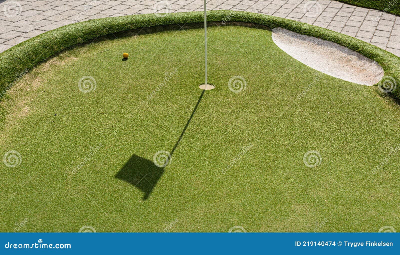 Pin, Hole and Ball of a Minigolf Course. Stock Photo - Image of family ...