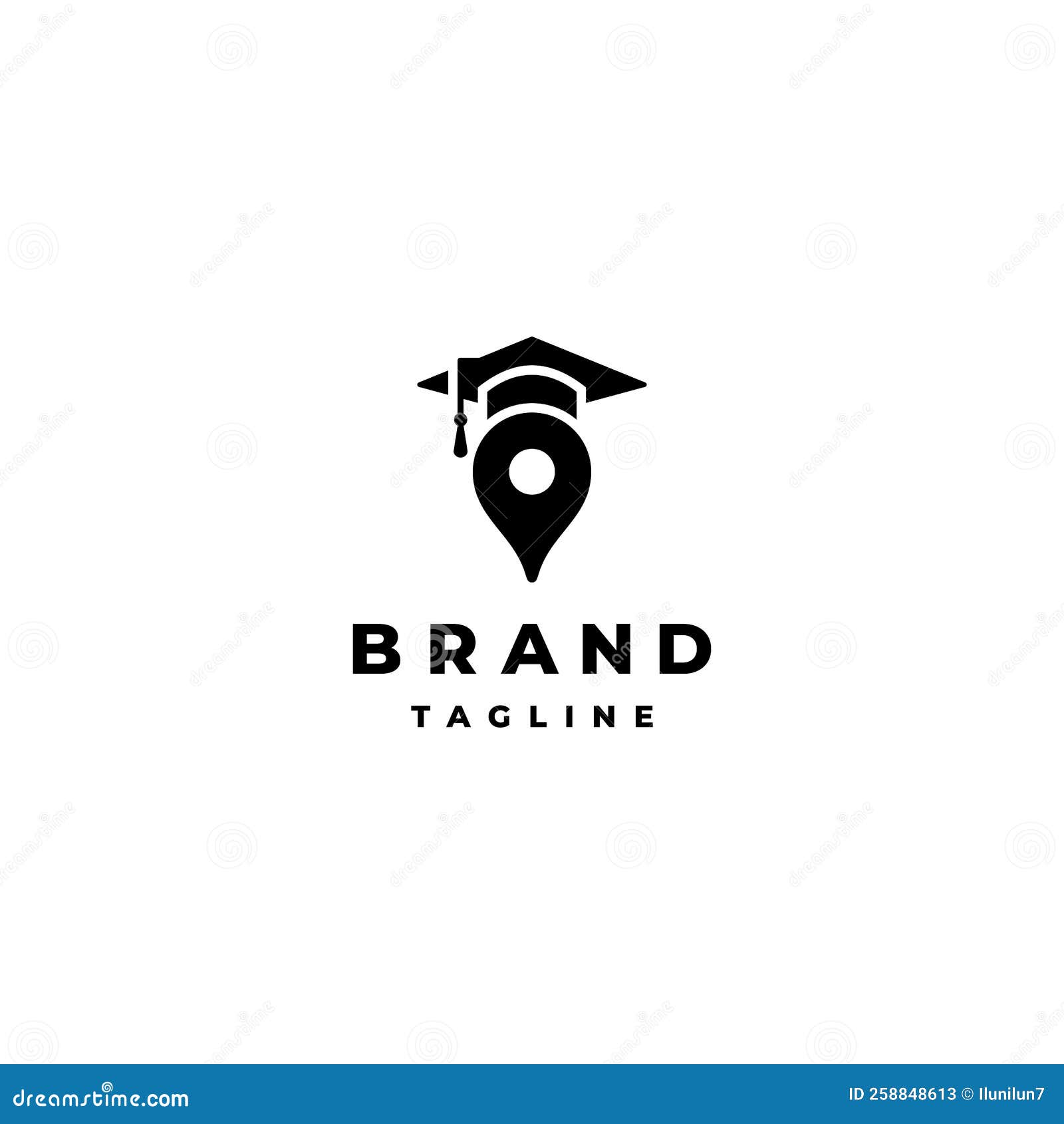 Pin Icon with Graduation Cap Logo Design Stock Vector - Illustration of ...