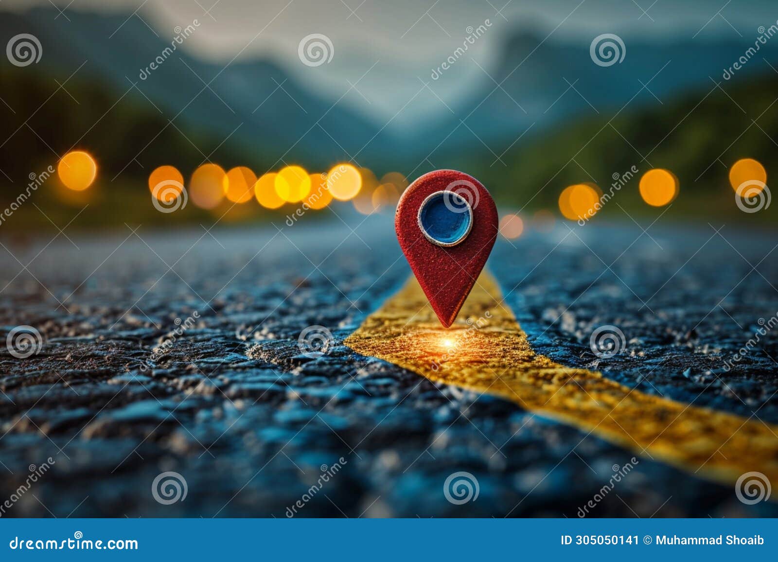 Map Pin Icon Marks Location With Interconnected Routes In Blue Stock ...