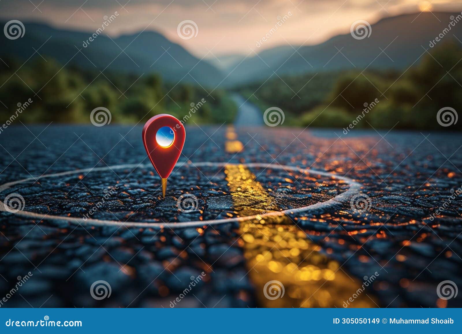 Map Pin Icon Marks Location With Interconnected Routes In Blue Stock ...