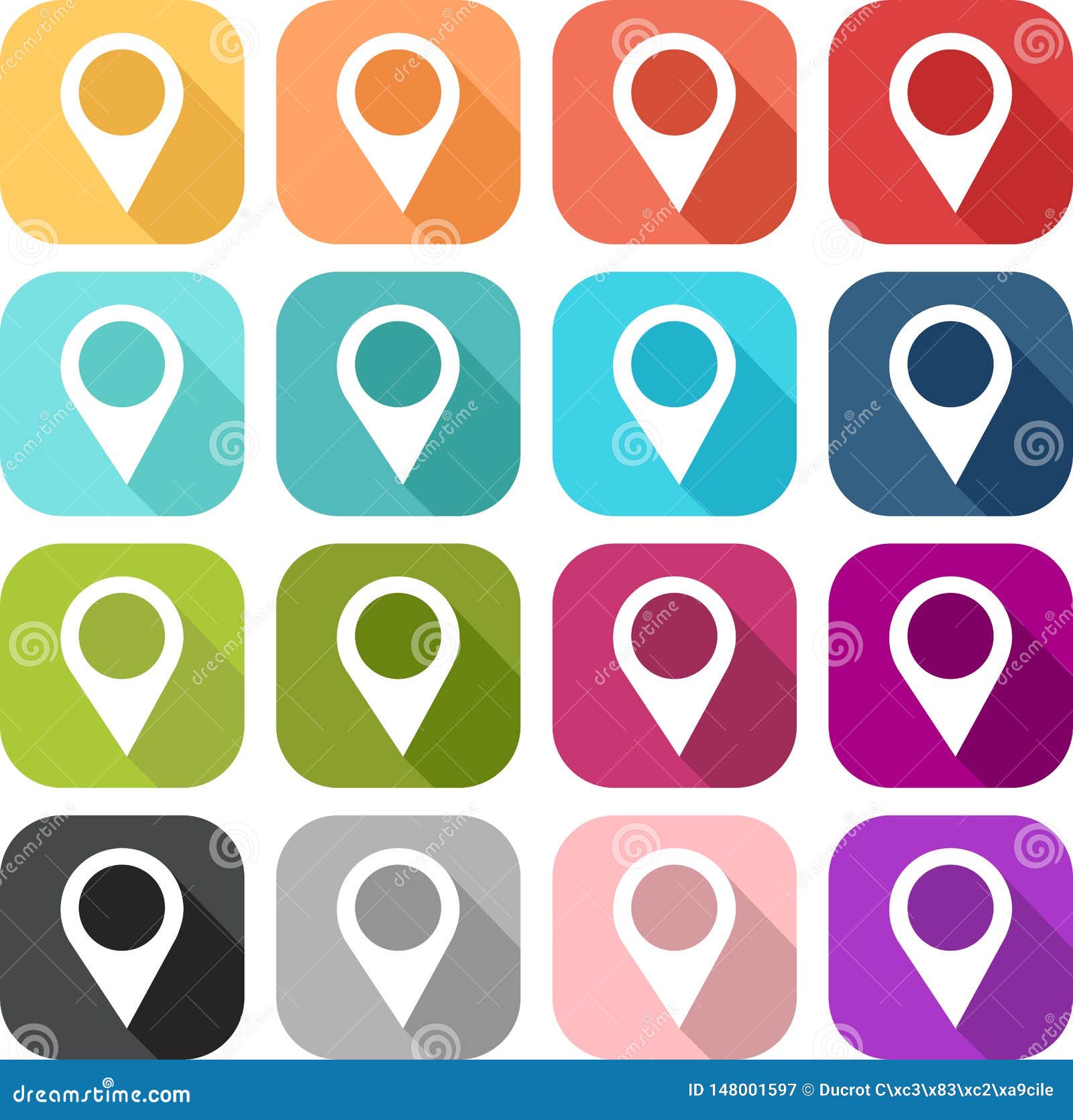 Pin icon set stock vector. Illustration of design, score - 148001597