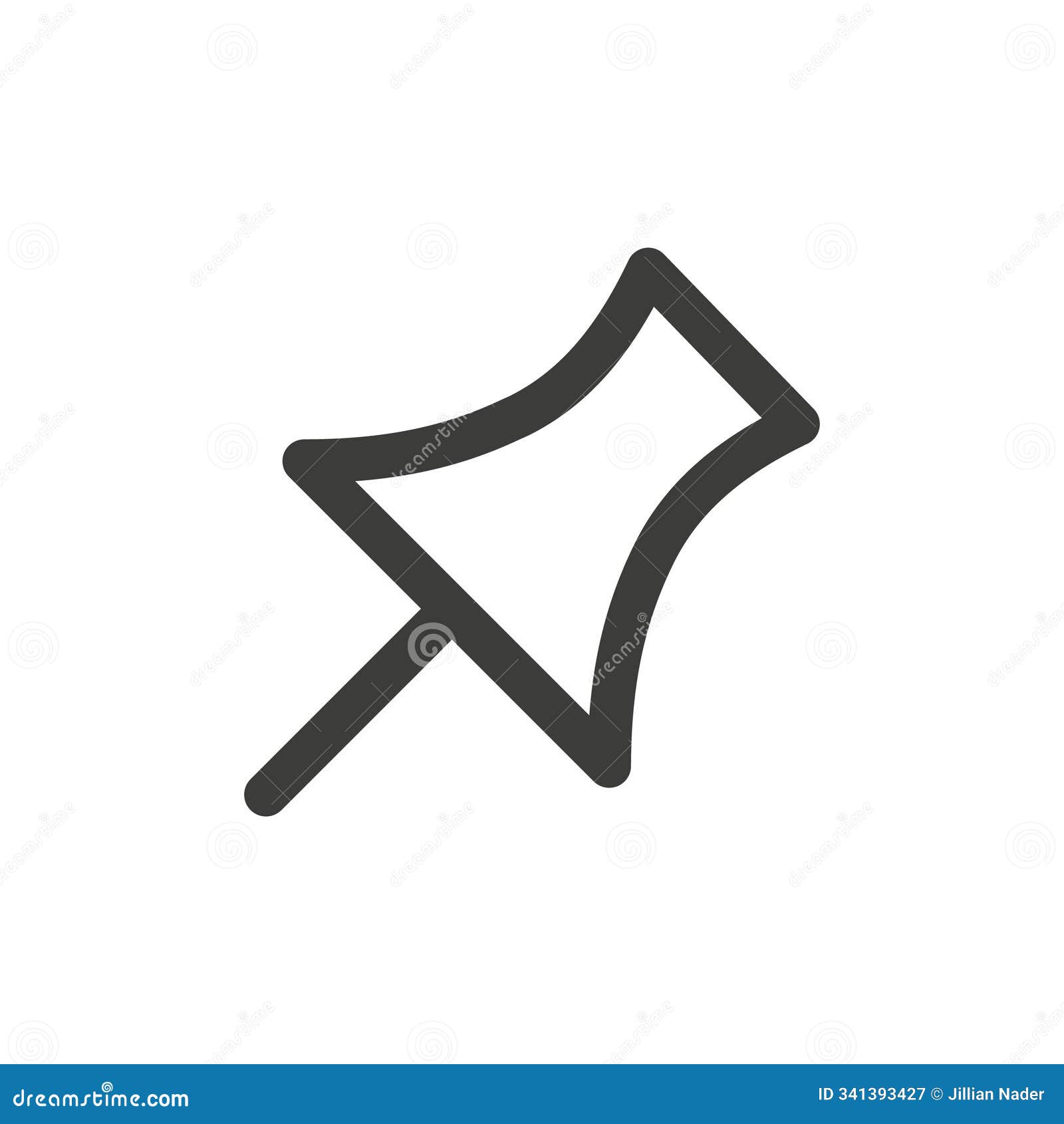 Pin Icon Simple Outline Vector Logo Stock Vector - Illustration of ...