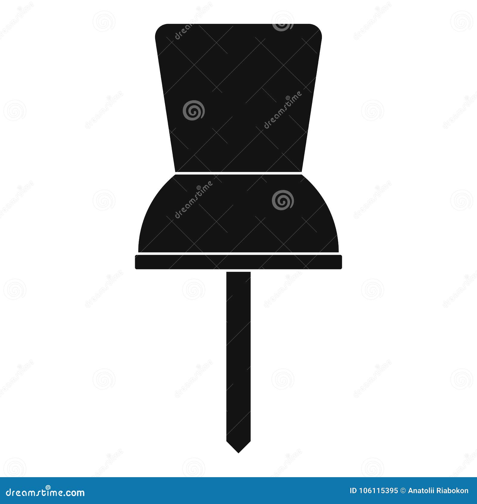 Pin icon, simple style. stock vector. Illustration of sharp - 106115395
