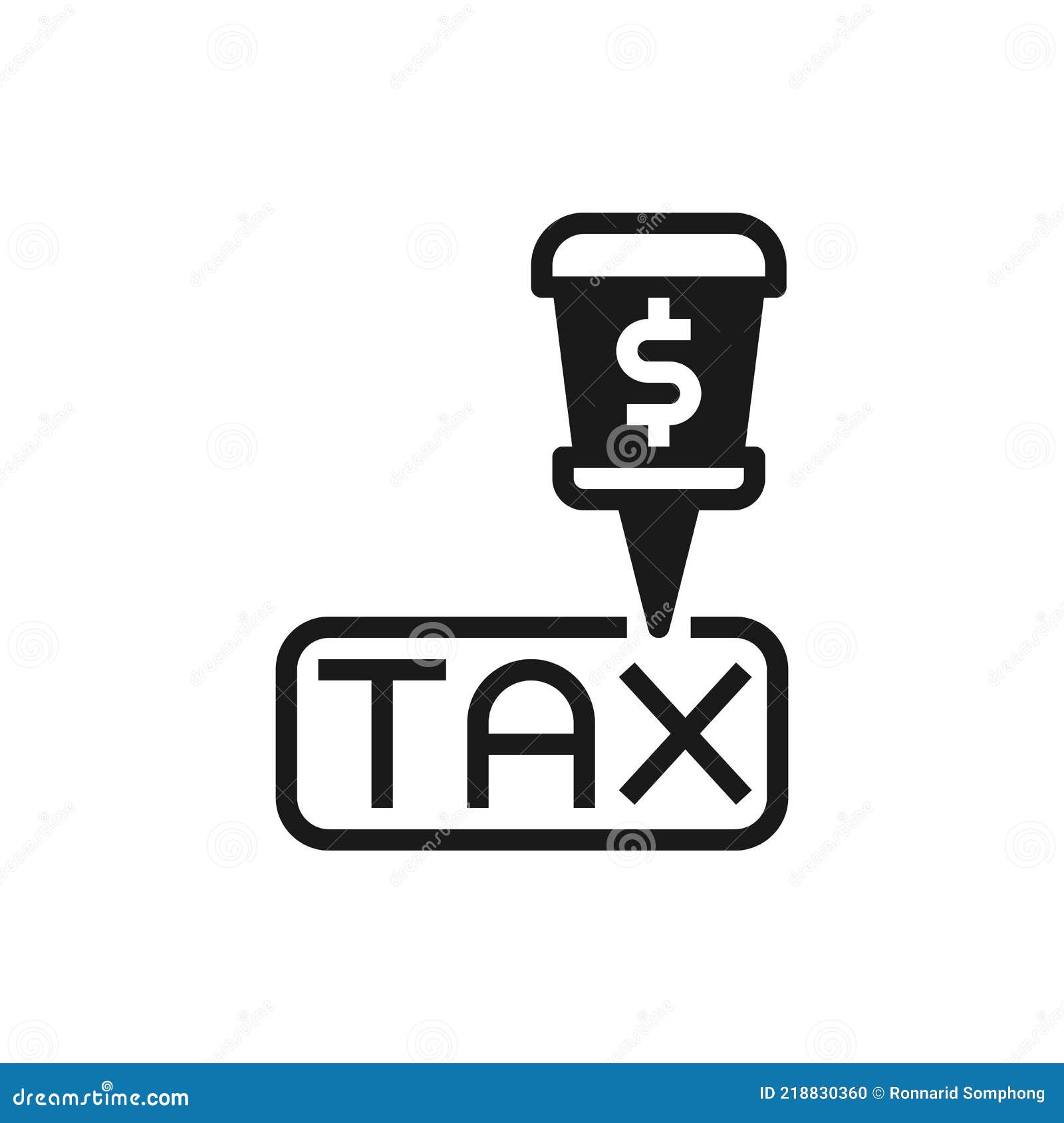 Pin Icon Tax Vector Illustration Stock Vector - Illustration of ...