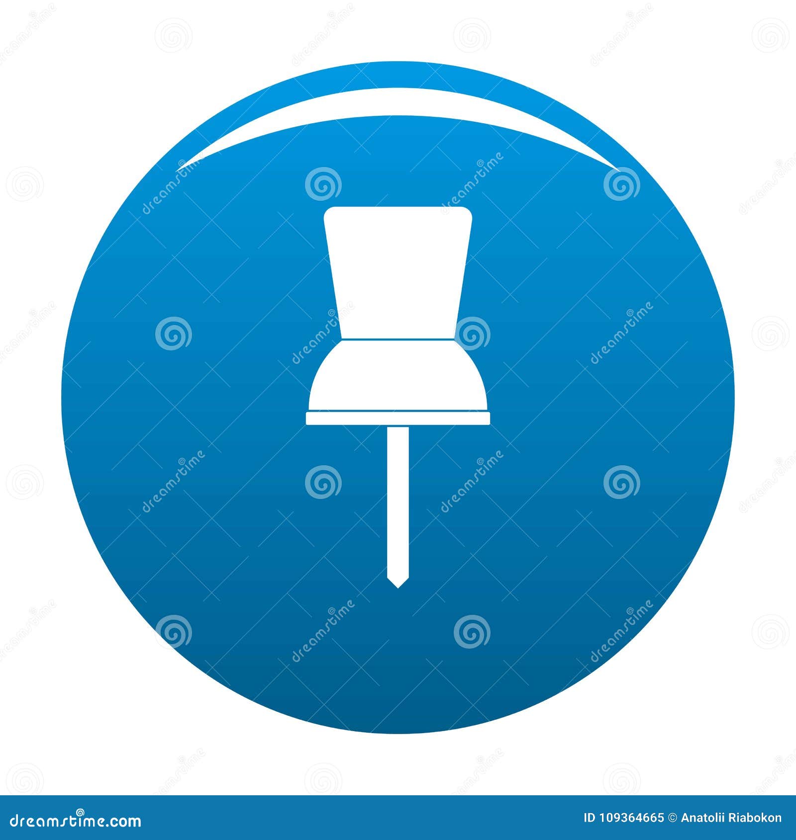 Pin icon blue vector stock vector. Illustration of navigation - 109364665