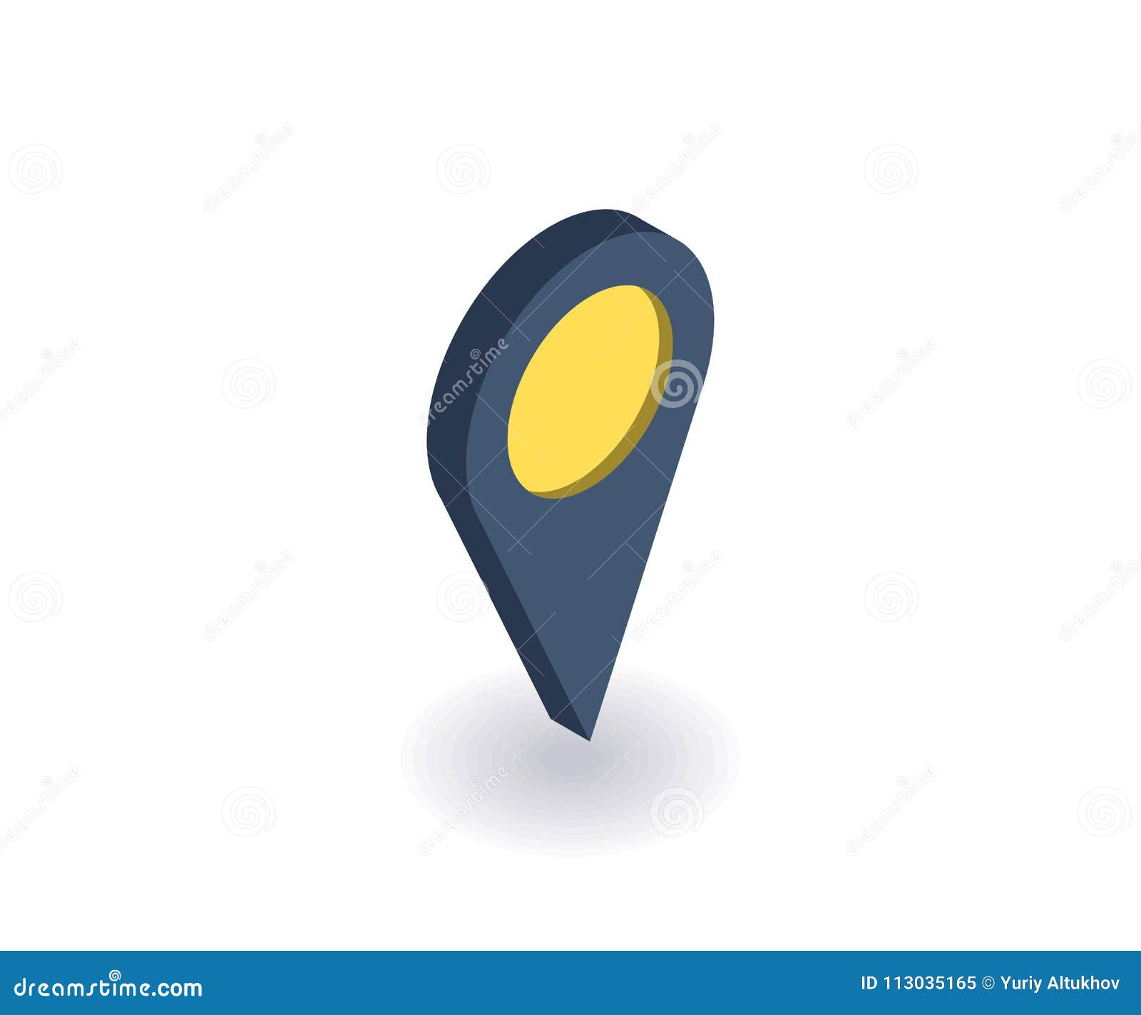 Pin Icon, Vector Illustration in Flat Isometric 3D Style Stock Vector ...