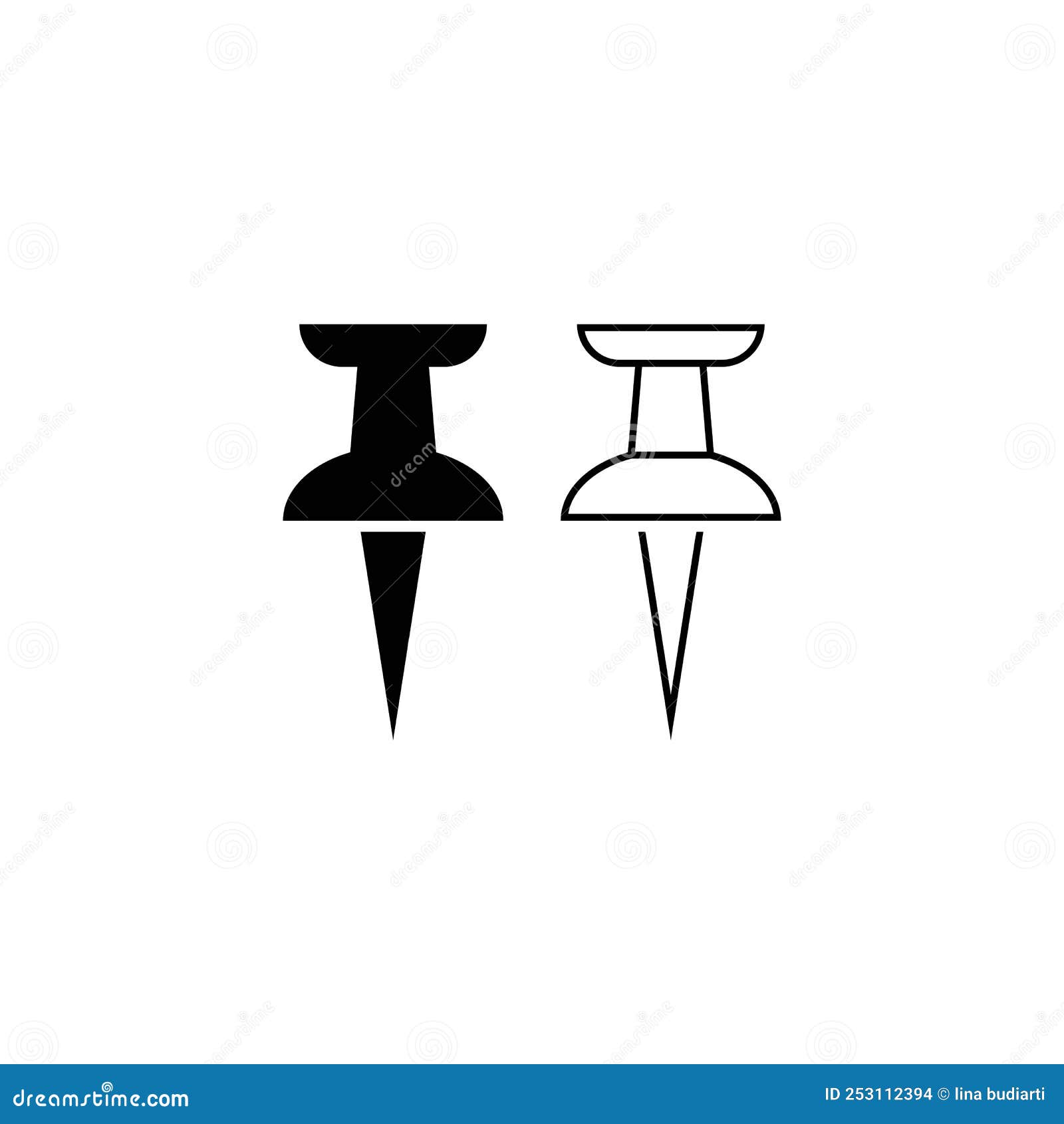 Pin icon stock vector. Illustration of icon, line, marketing - 253112394