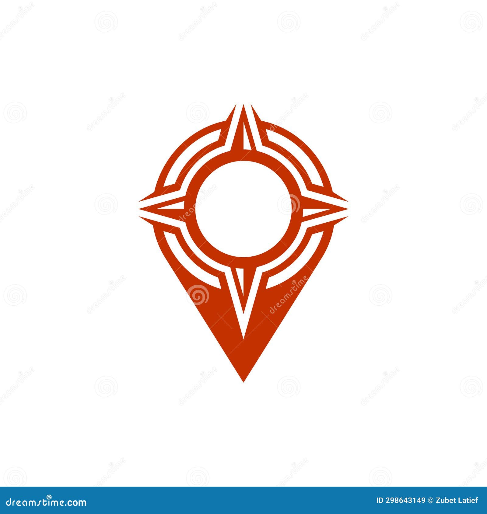 Pin Icon Vector. Location Sign, Navigation Map, Gps, with Compass Arrow ...