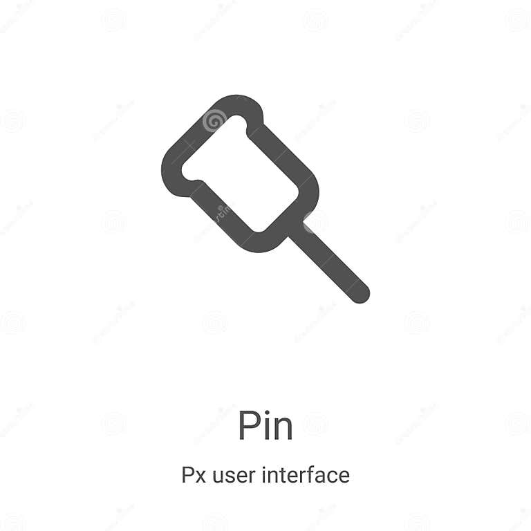 Pin Icon Vector from Px User Interface Collection. Thin Line Pin ...