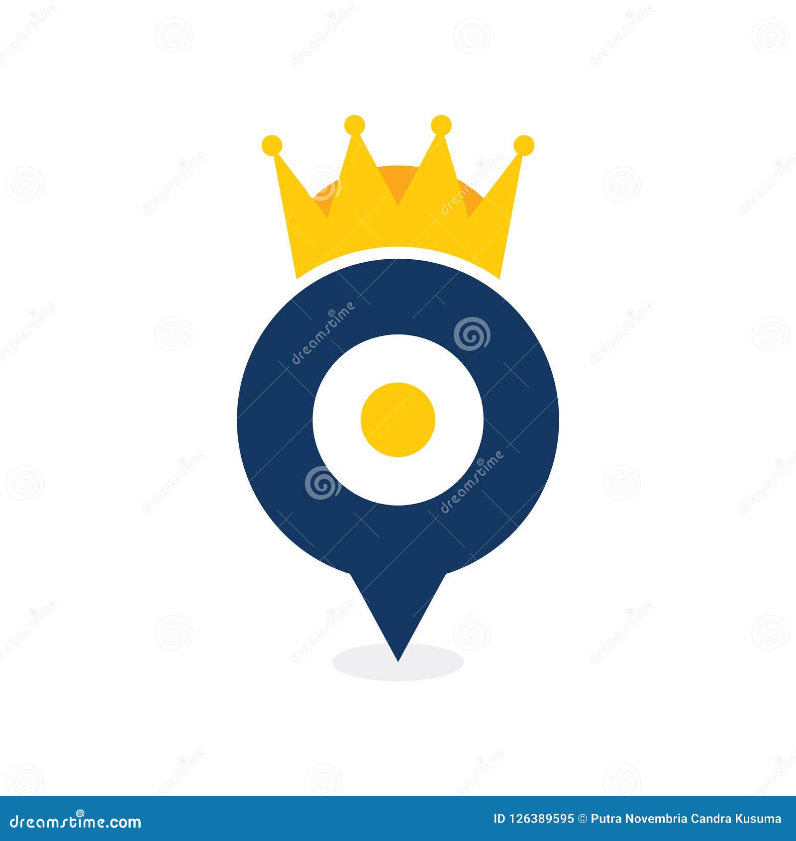 Pin King Logo Icon Design stock vector. Illustration of element - 126389595
