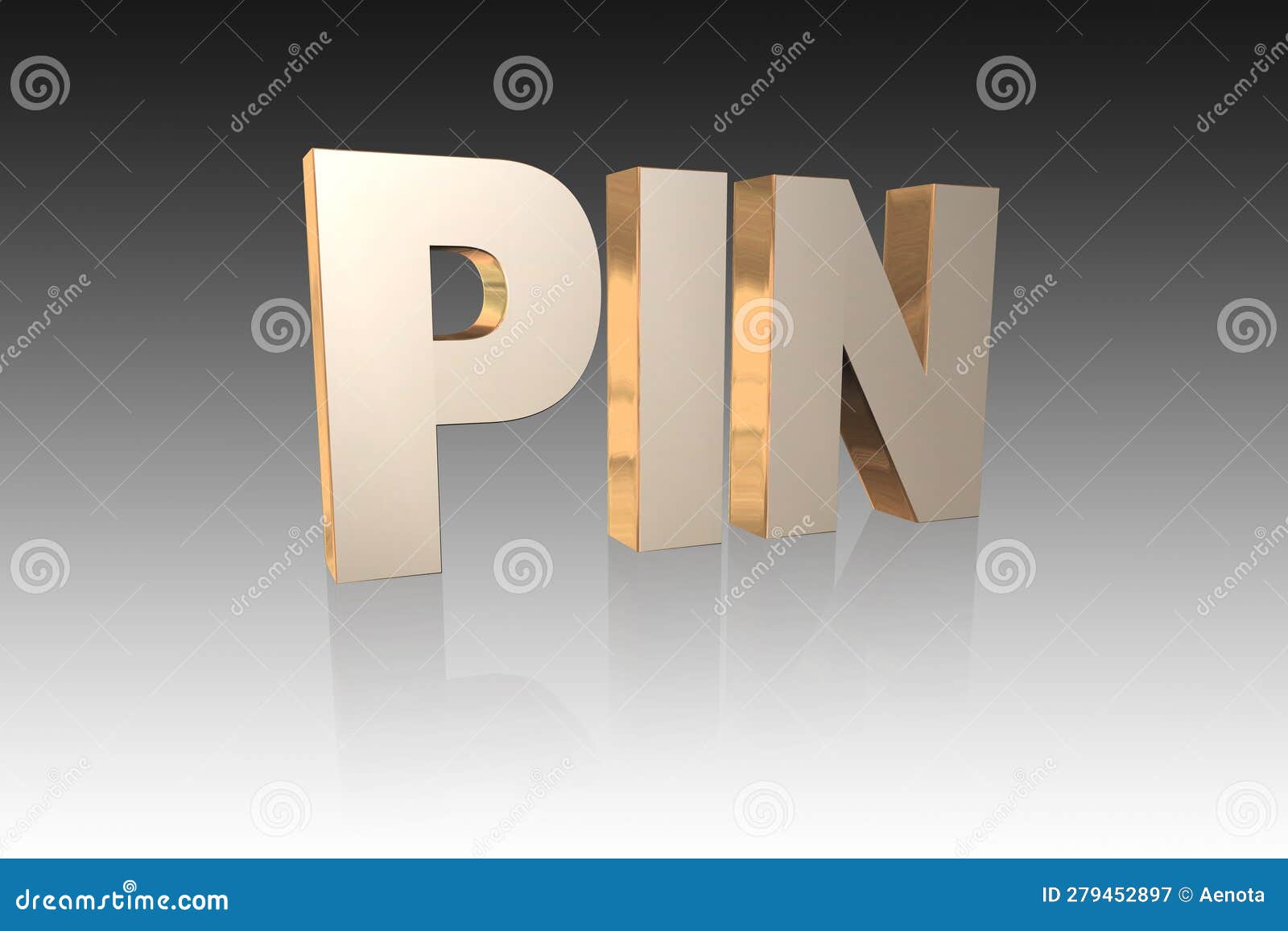 PIN Lettering - 3D Illustration Stock Illustration - Illustration of ...