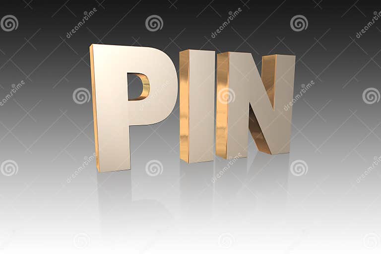 PIN Lettering - 3D Illustration Stock Illustration - Illustration of ...