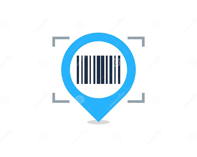 Pin Location Barcode Icon Logo Design Element Stock Vector ...