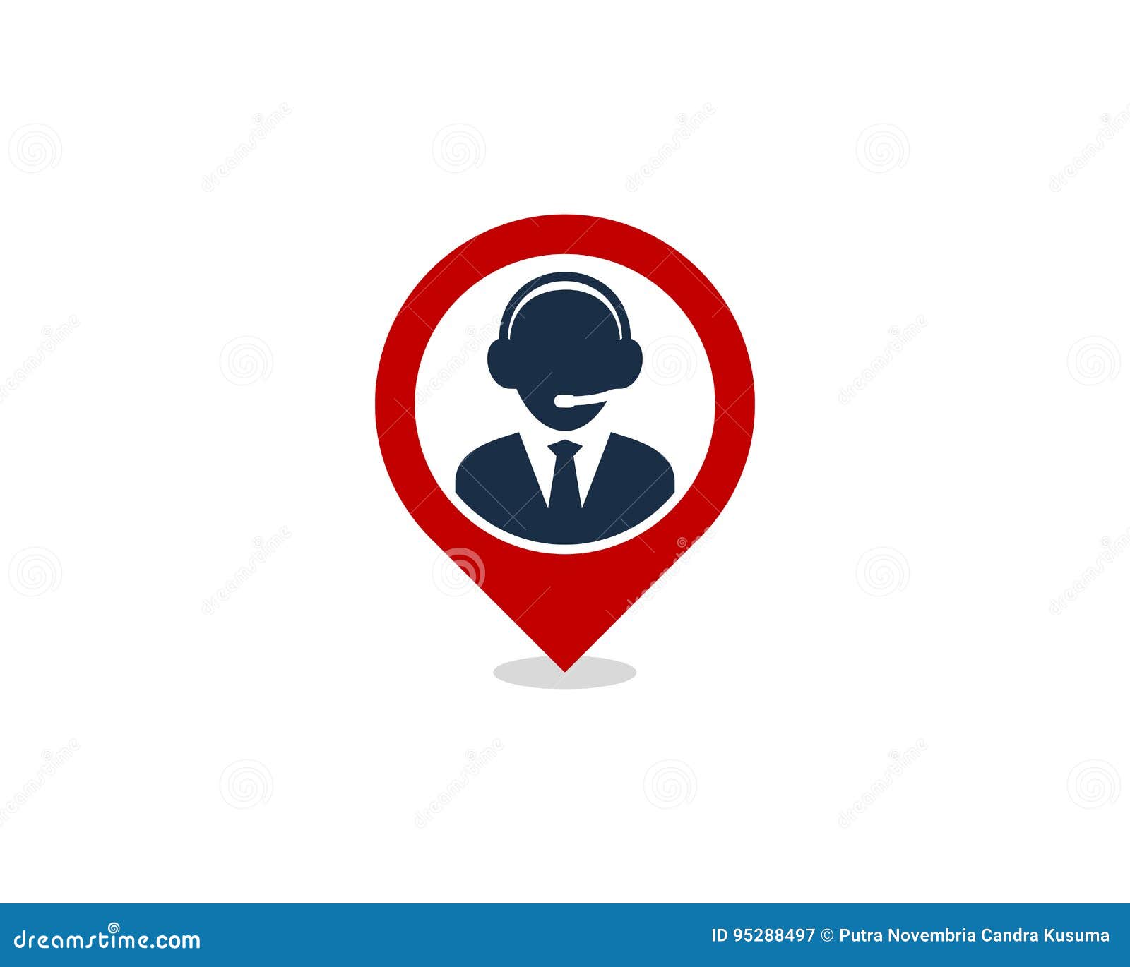 Pin Location Call Center Icon Logo Design Element Stock Vector ...