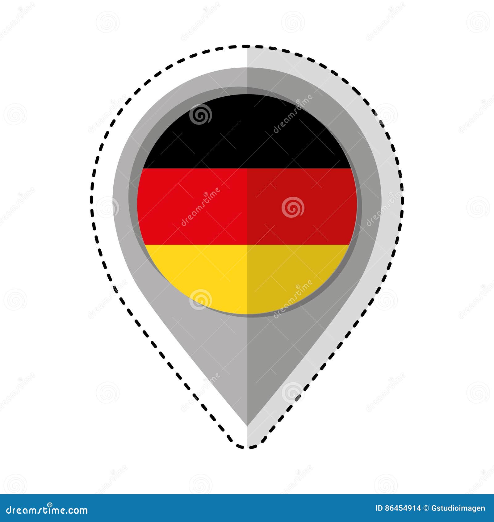Pin Location Germany Flag Icon Stock Vector - Illustration of pointer ...
