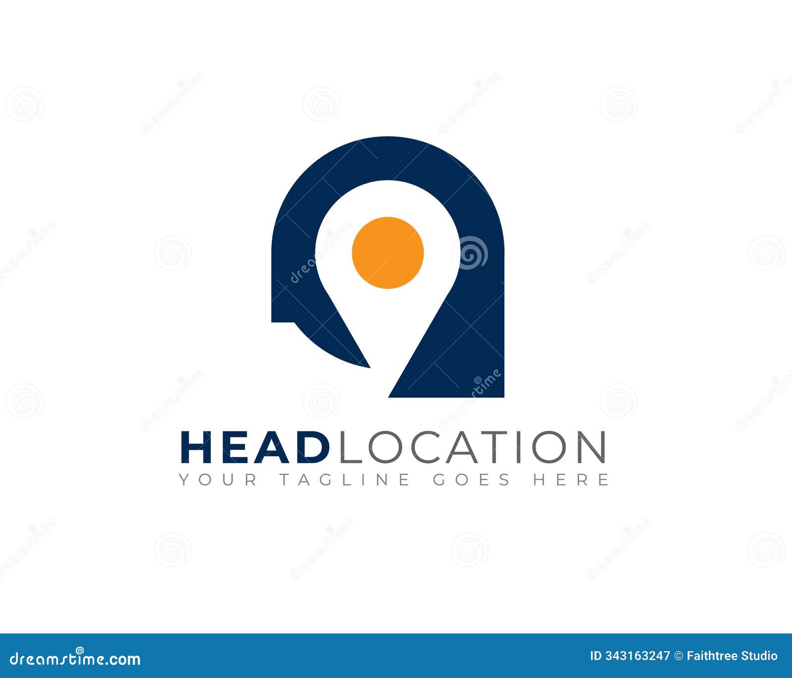 Pin Location Inside Human Head Silhouette Figure Stock Vector ...