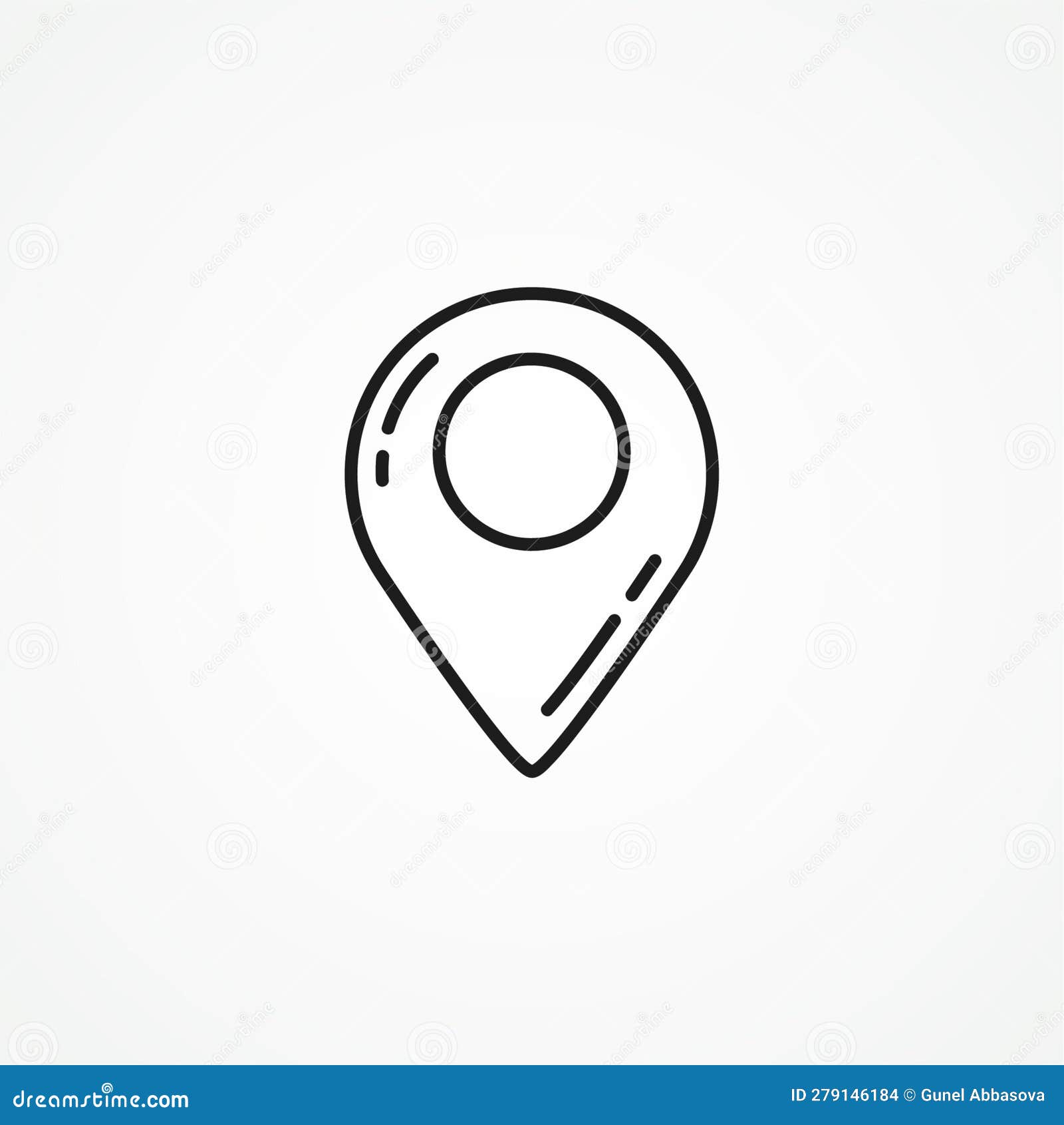 Pin Location Line Icon. Map Pin Icon Stock Vector - Illustration of ...