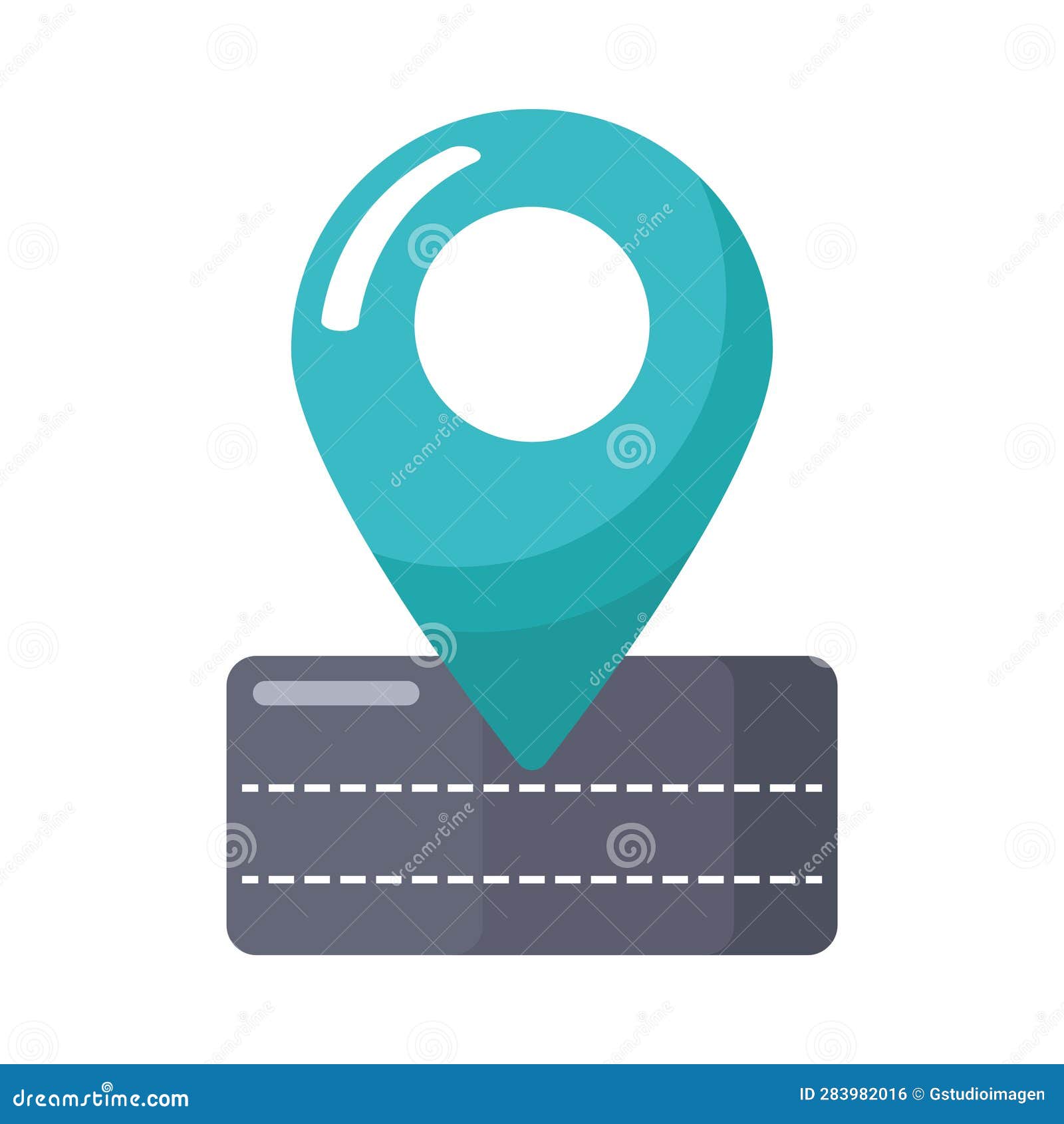 Pin location in road stock vector. Illustration of global - 283982016