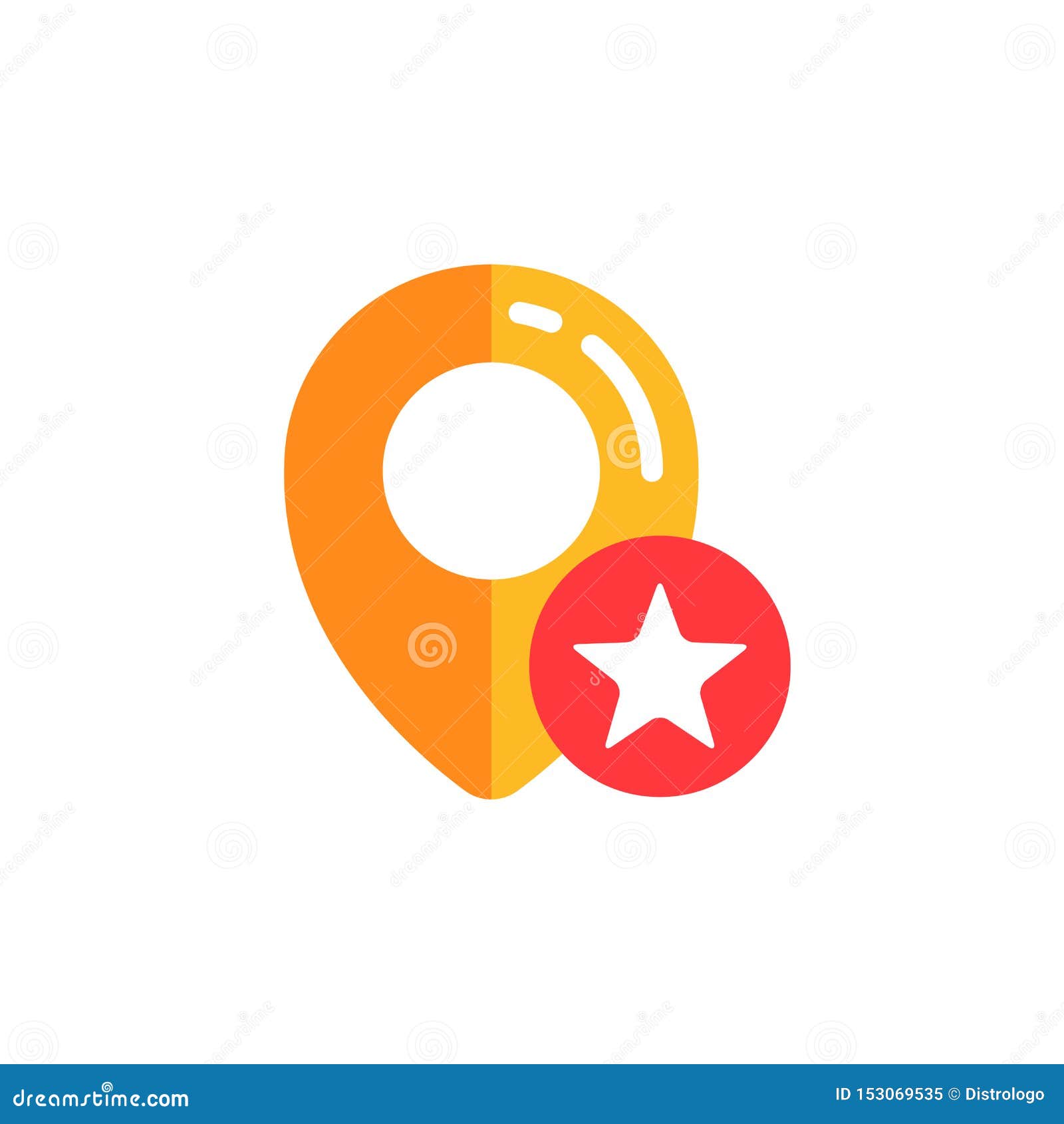 Pin Location with Star Icon Vector Design. Pin Map Sign Symbol Design ...