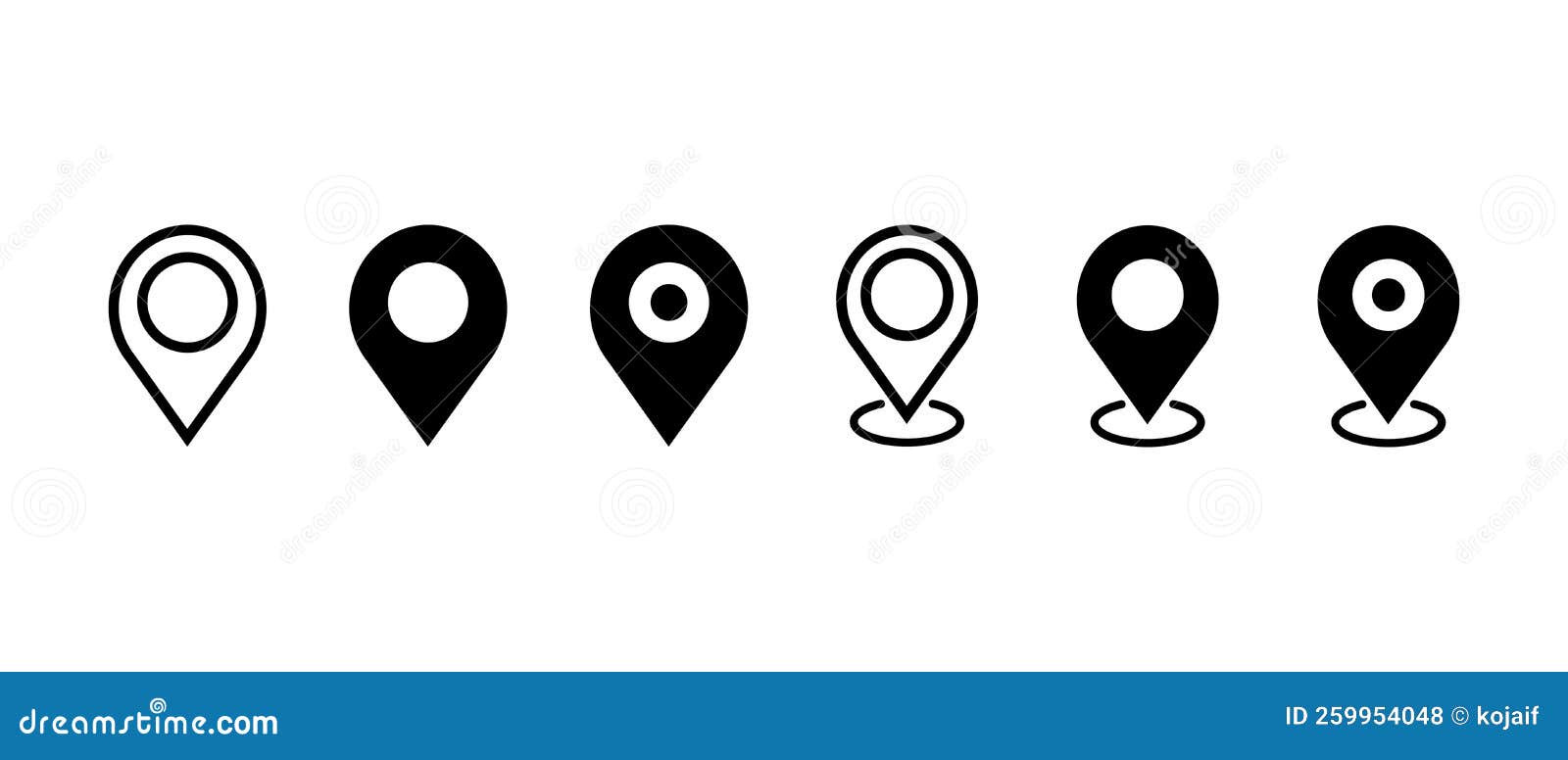 Pin Location Vector Icons Set Black And Line Location Map Pointer Symbol Stock Vector 4641