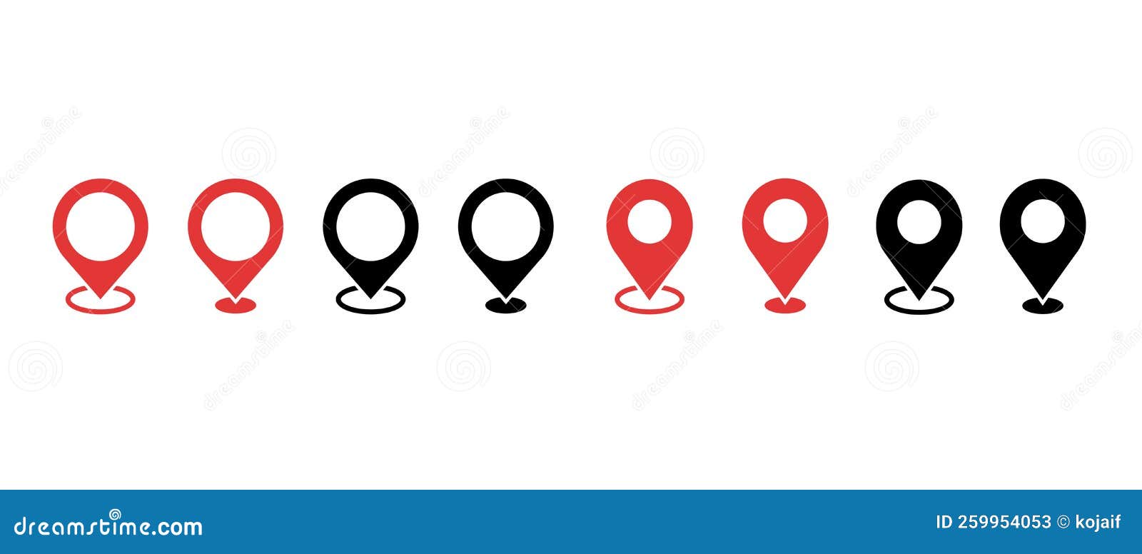 Pin Location Vector Icons Set. Location Map Pointer Symbol Stock Vector - Illustration of road ...