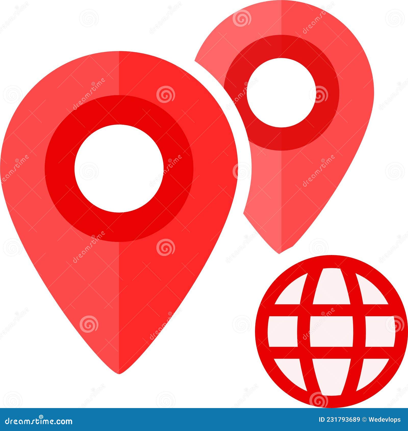 Pin locations global stock image. Illustration of number - 231793689