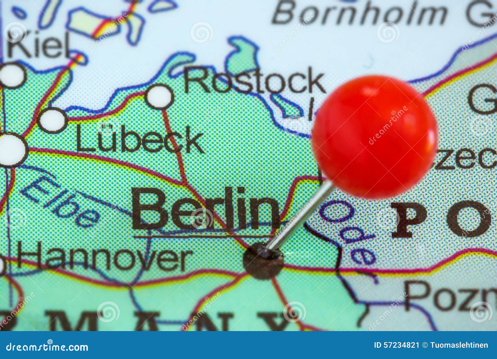 Pin on a map of Berlin stock image. Image of pinpoint - 57234821