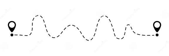 Pin map dotted line stock illustration. Illustration of curve - 264212024