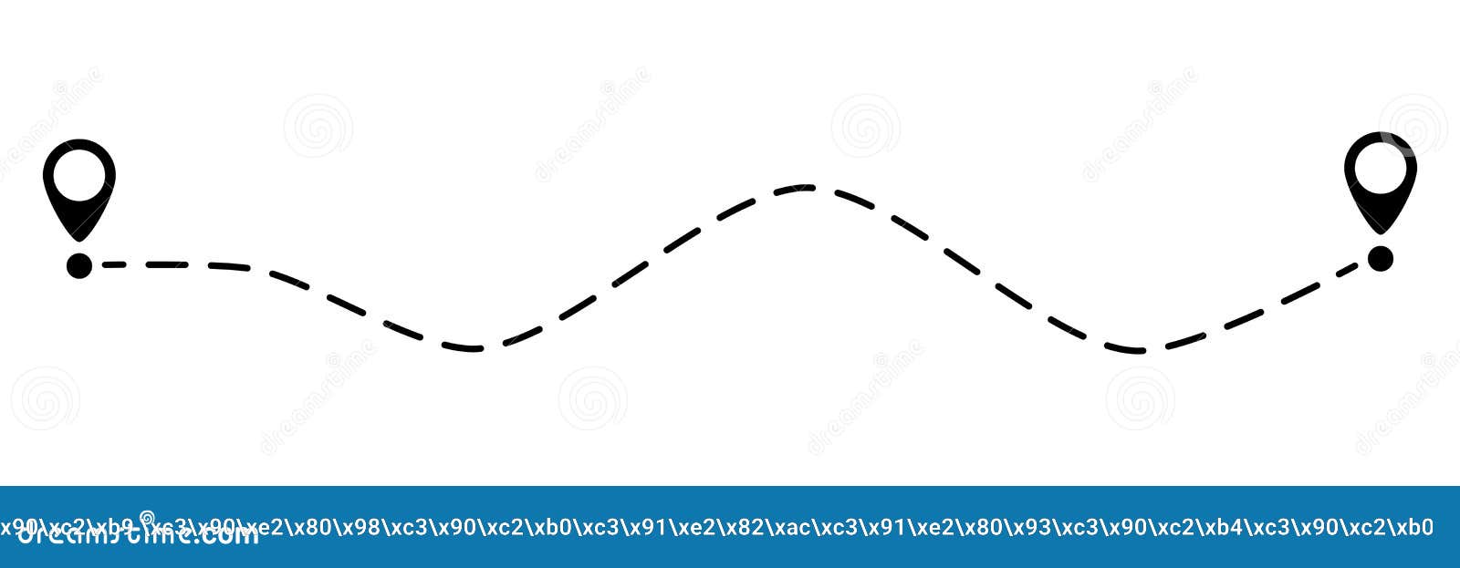Pin map dotted line stock illustration. Illustration of curve - 264212269