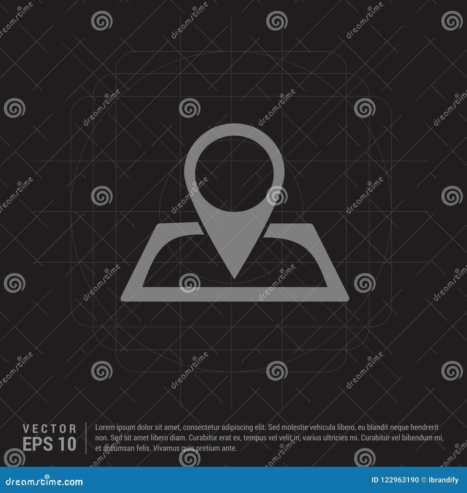 Pin on Map Icon - Black Creative Background Stock Vector - Illustration ...