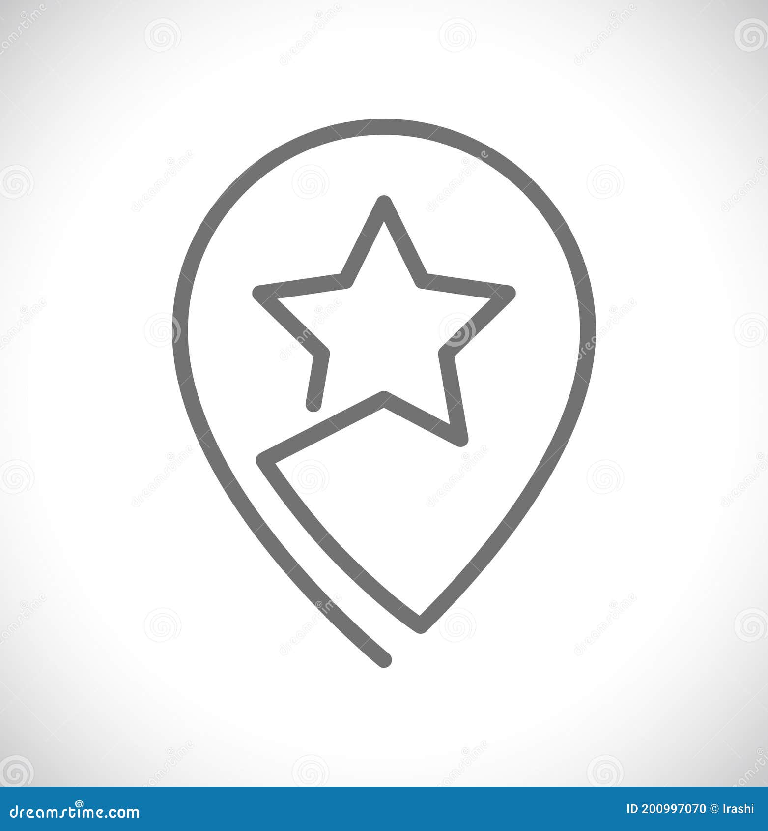 Pin map icon with star stock vector. Illustration of circle - 200997070