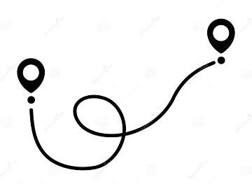 Pin Map Line. Navigation Pointers Stock Illustration - Illustration of icon, isolated: 258137175