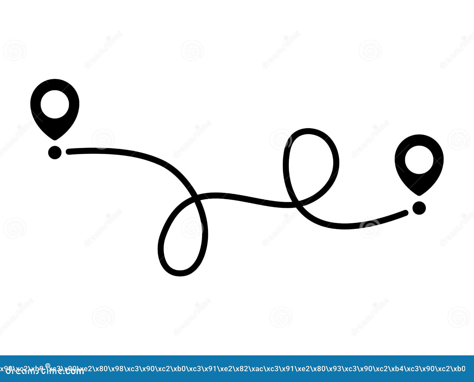 Pin Map Line. Navigation Pointers Stock Illustration - Illustration of ...