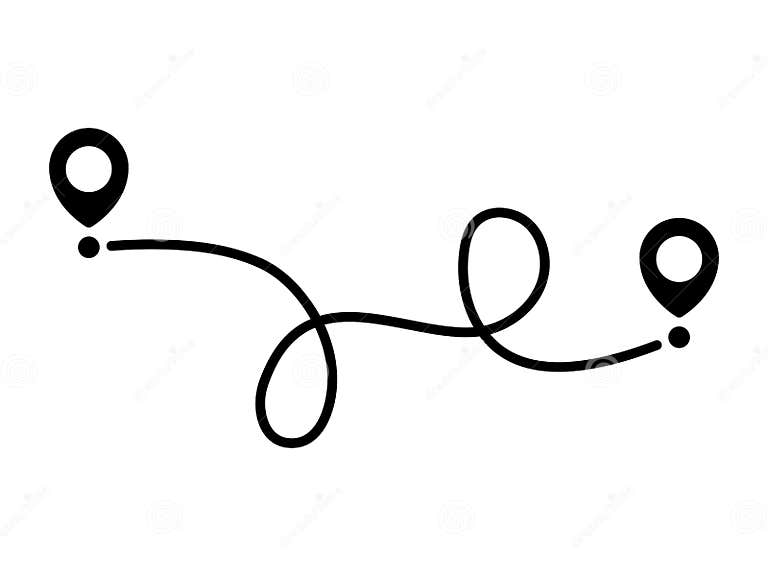 Pin Map Line. Navigation Pointers Stock Illustration - Illustration of ...