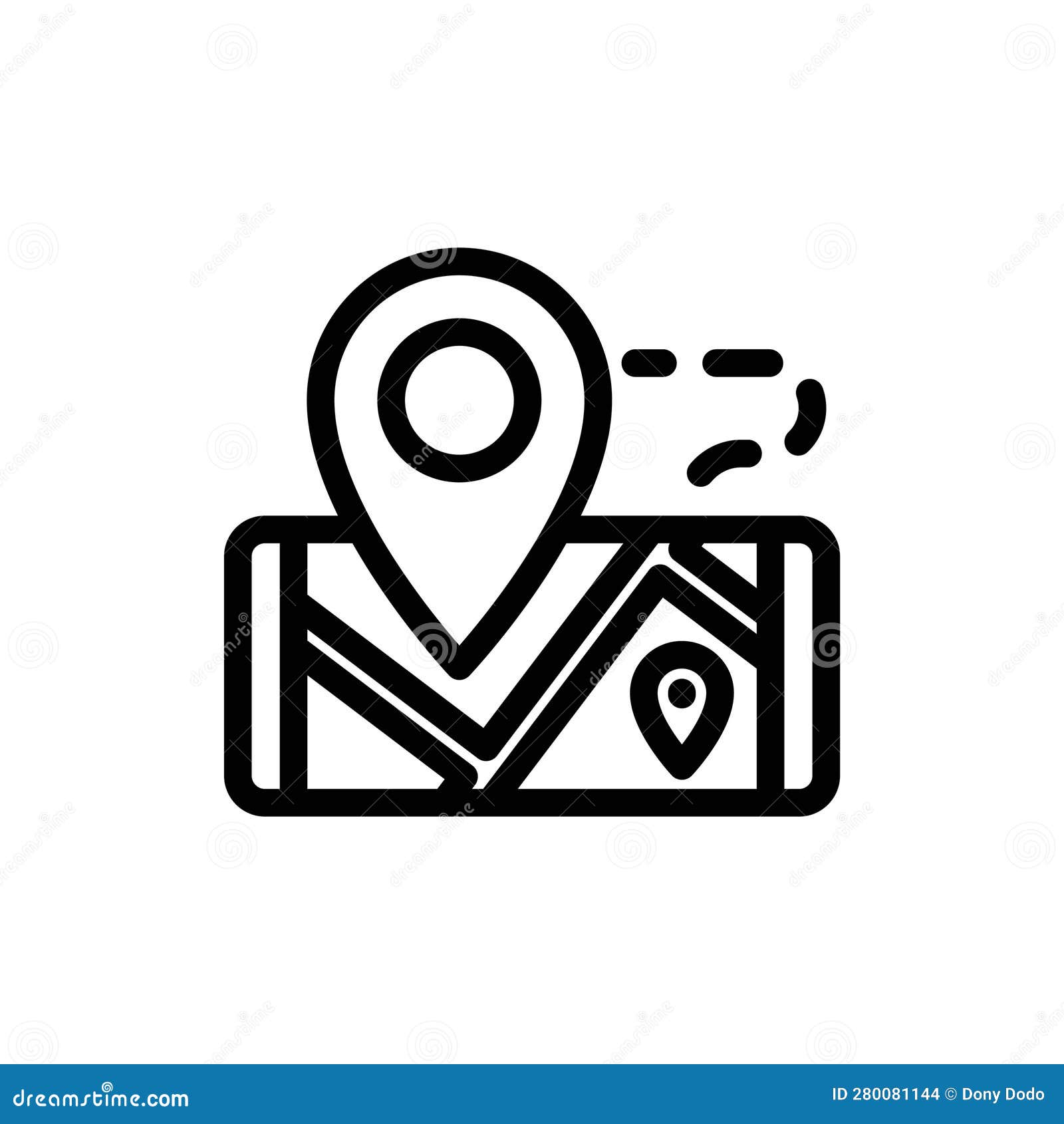 Pin on the Map. Location Line Vector Icon for Websites and Mobile ...