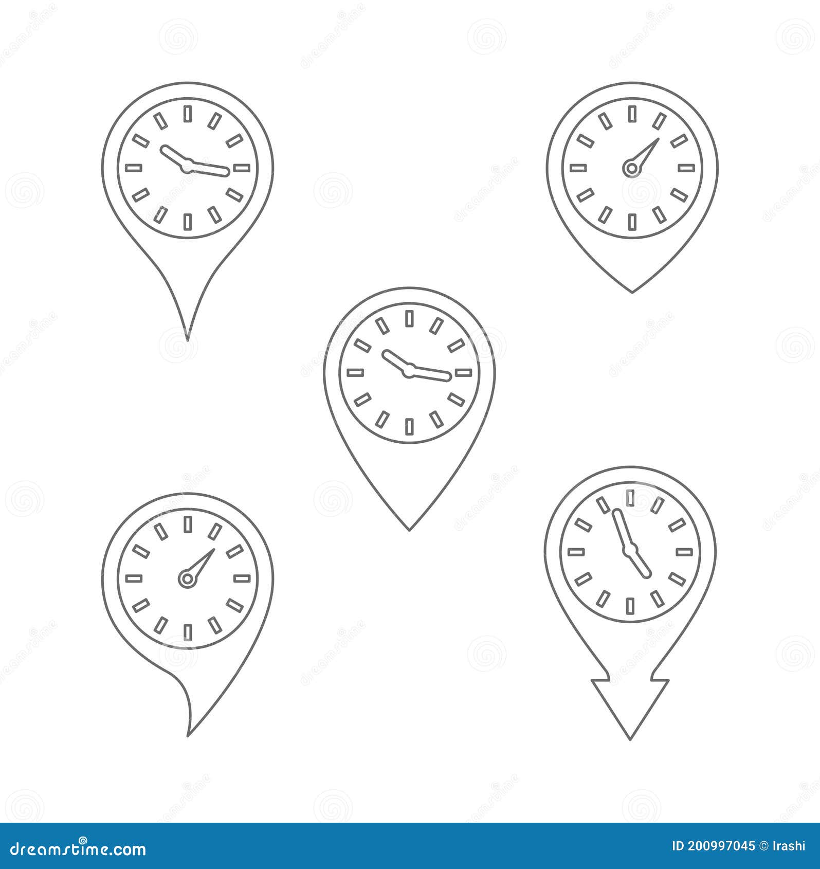 Pin Map Mark with Timer Clock Icon Stock Vector - Illustration of icon ...