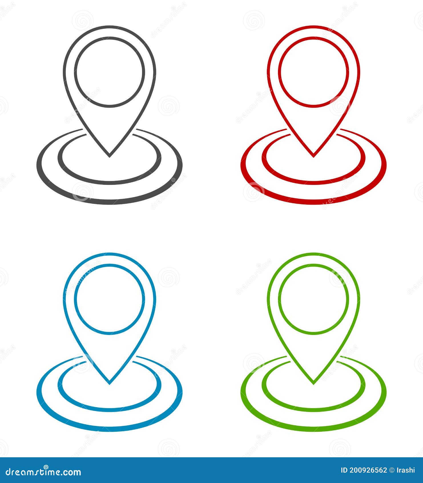 Pin Map Marker Outline Pointer Icon Stock Vector - Illustration of ...