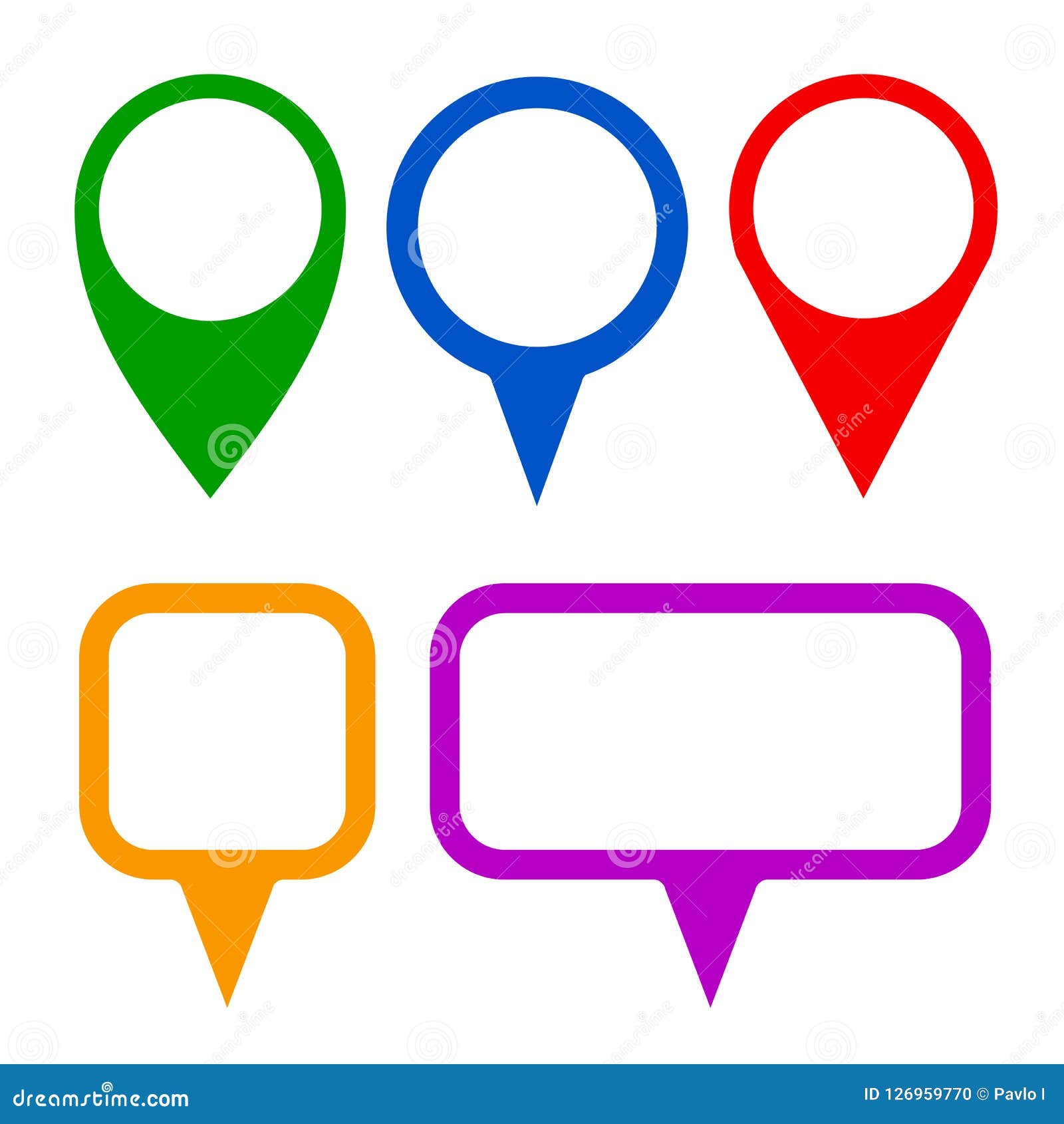 Marker 3D. Map Pointer Pin Vector Set Isolated On White Background. Web Location Point, Pointer ...