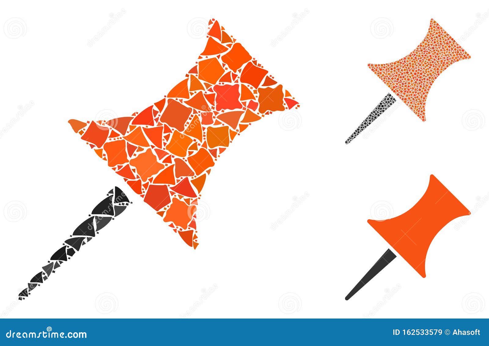 Pin Mosaic Icon of Bumpy Items Stock Vector - Illustration of mark ...