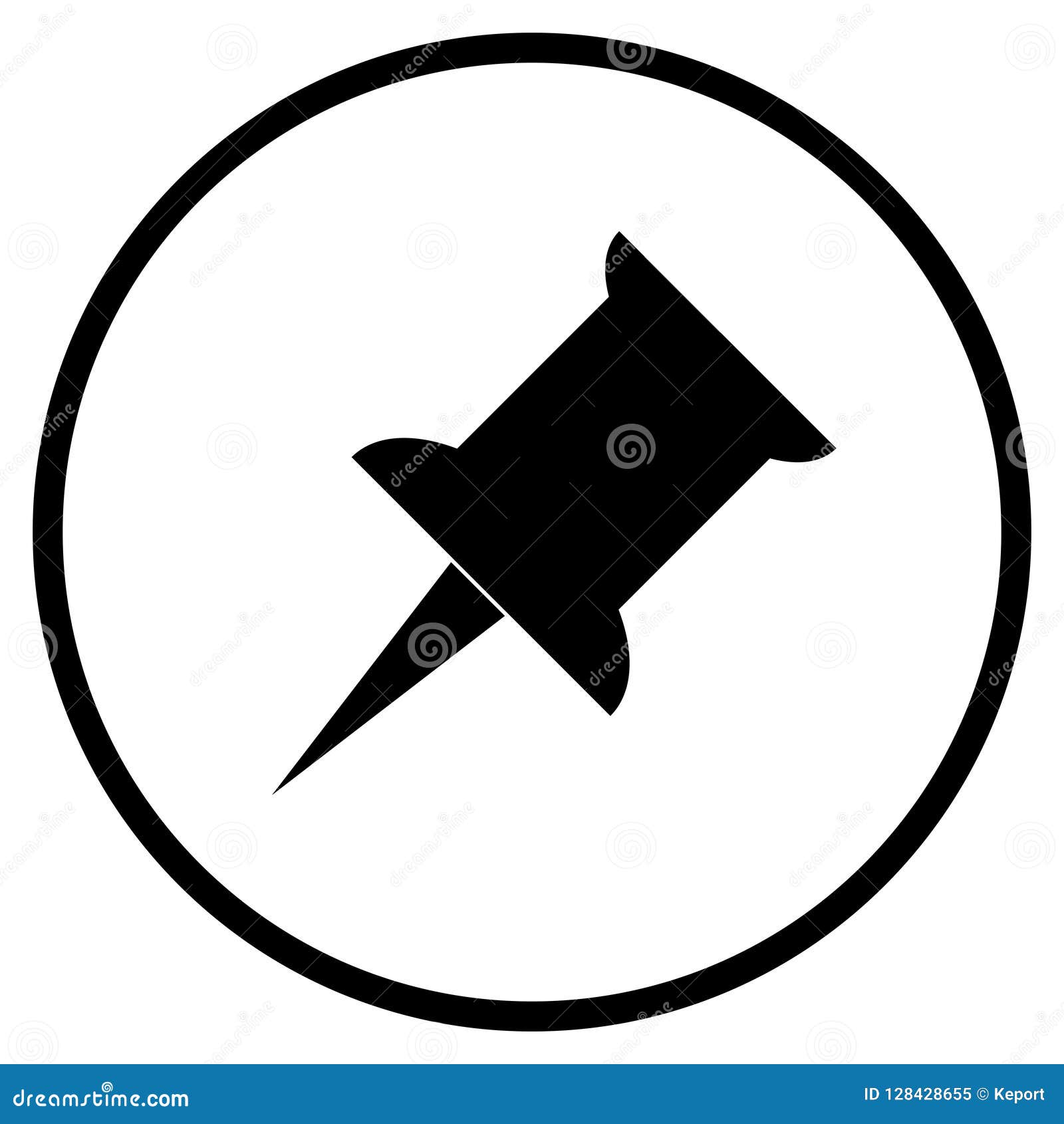 Pin Needle Icon en círculo stock de ilustración. Ilustración de ...