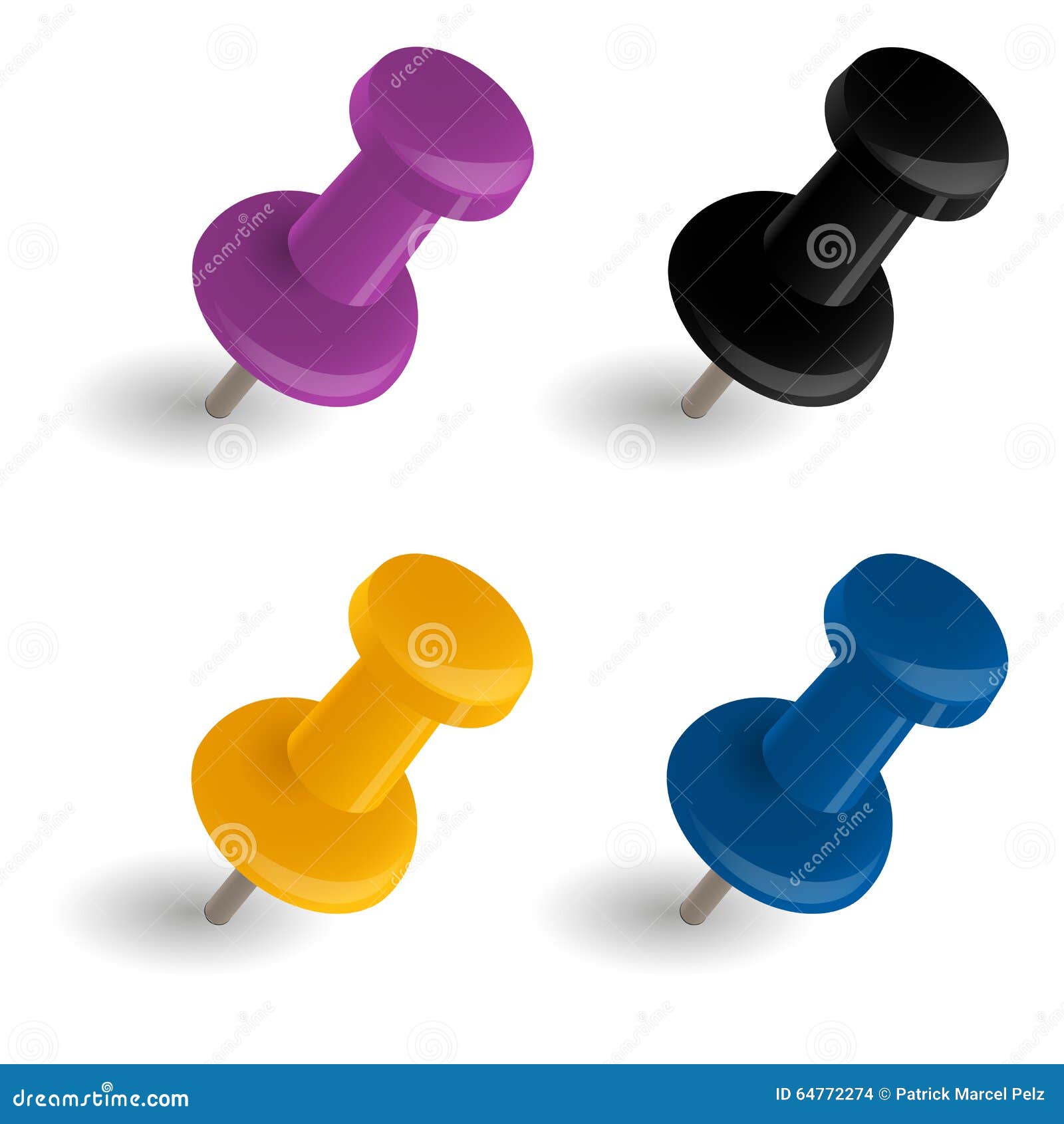 Pin needles colored stock vector. Illustration of marketing - 64772274