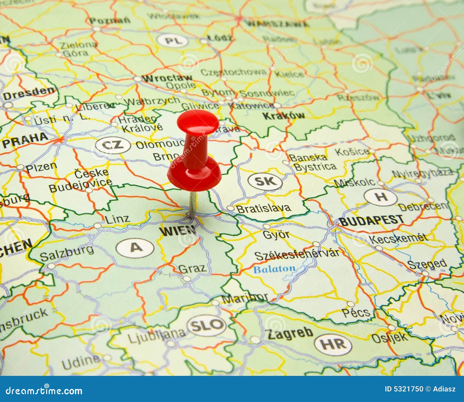 Pin No Capital Do Wienna No Mapa Foto de Stock - Imagem de europa, pino ...