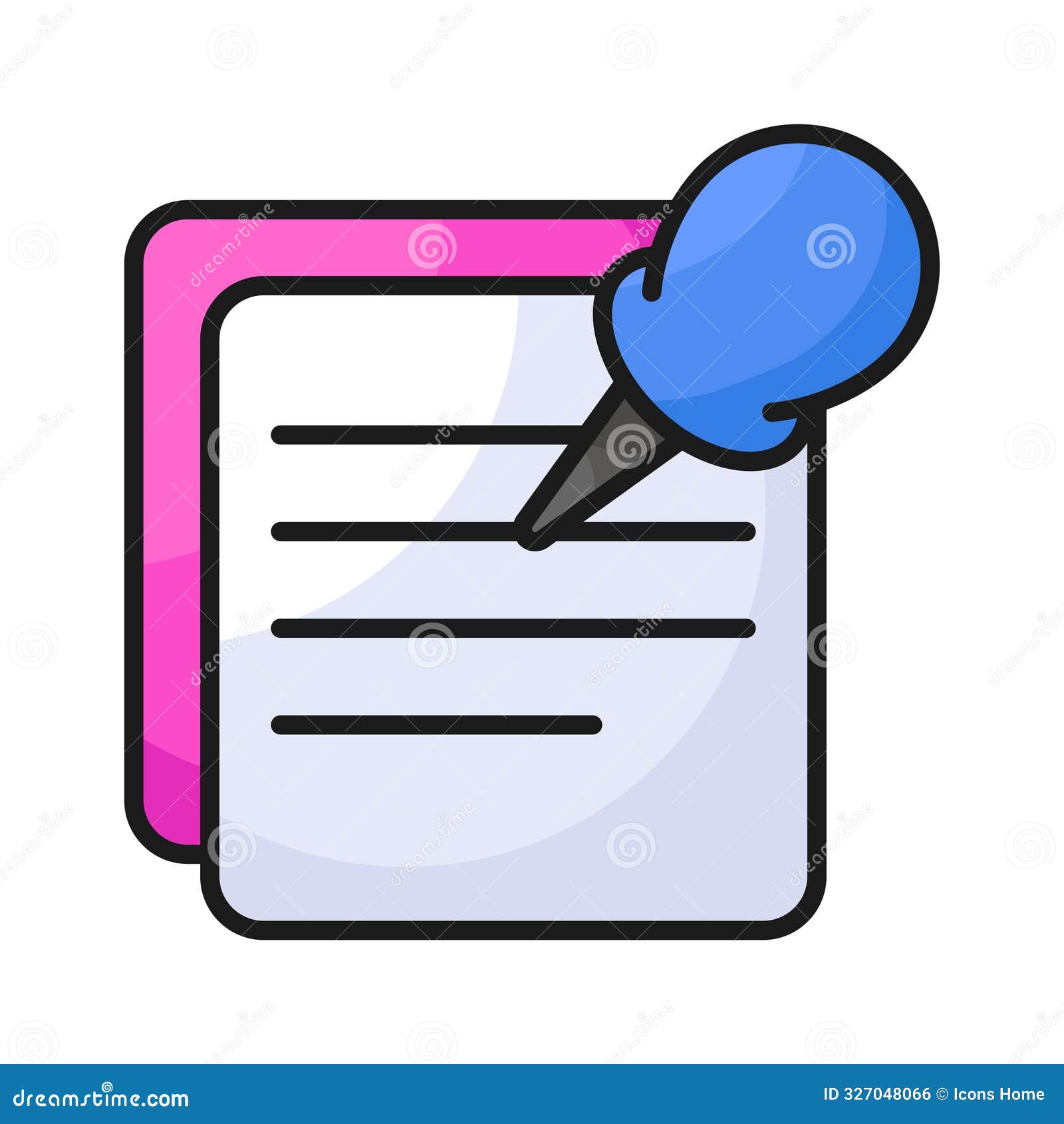 Pin Notes Icon, Featuring a Pin or Tack, Symbolizes Reminders ...