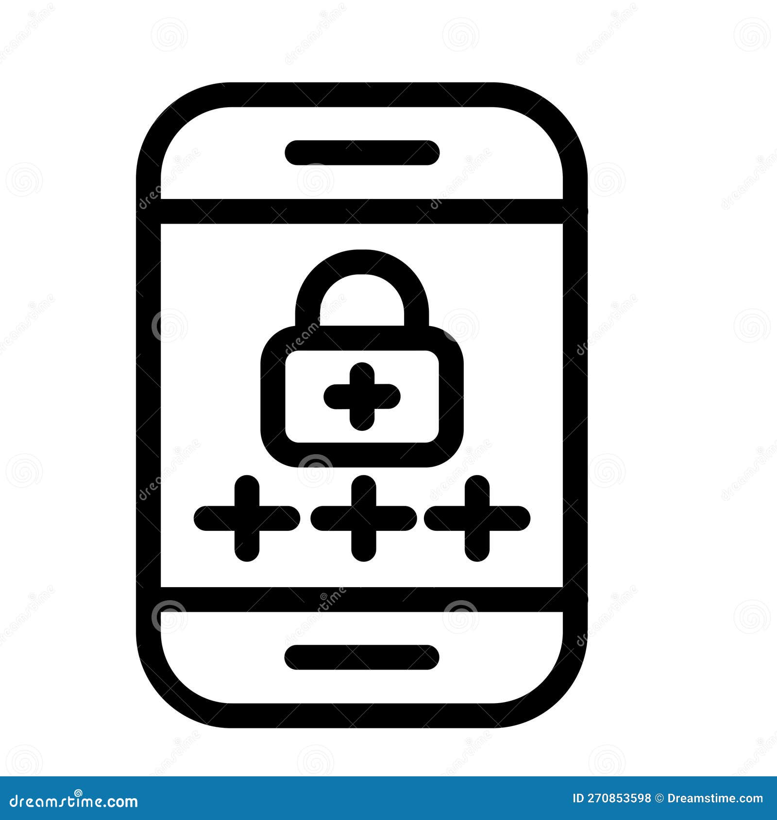 Pin Number Thick Line Icon stock illustration. Illustration of design ...