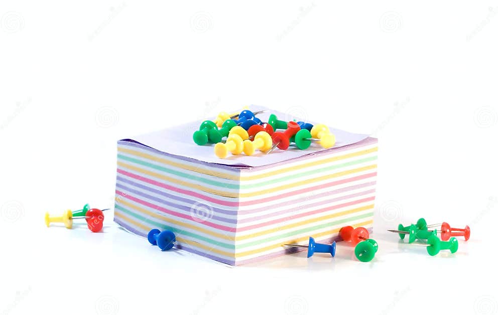 Pin and paper stock image. Image of adhesive, office, color - 6977837