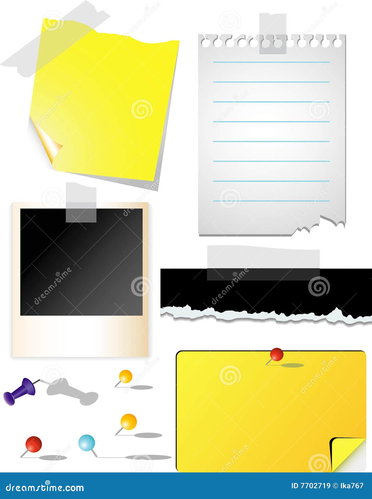 Pin paper stock vector. Illustration of board, border - 7702719