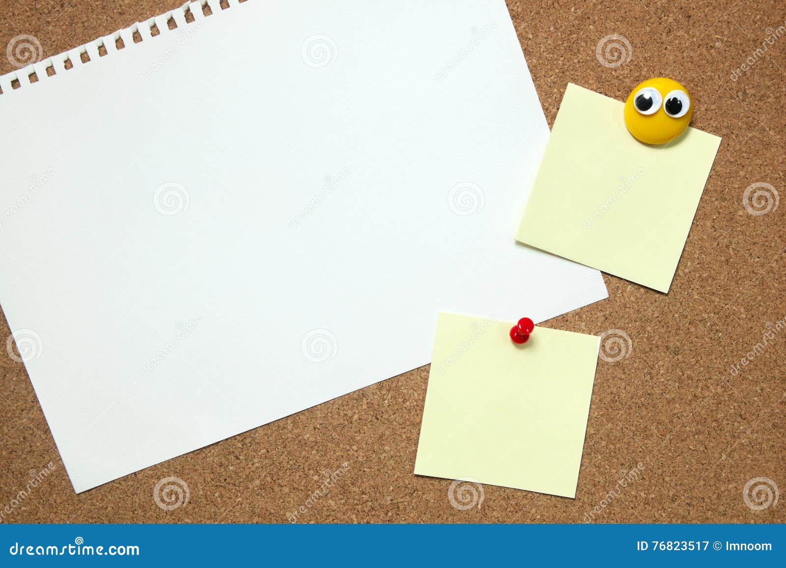 Pin paper on cork board stock image. Image of inform - 76823517