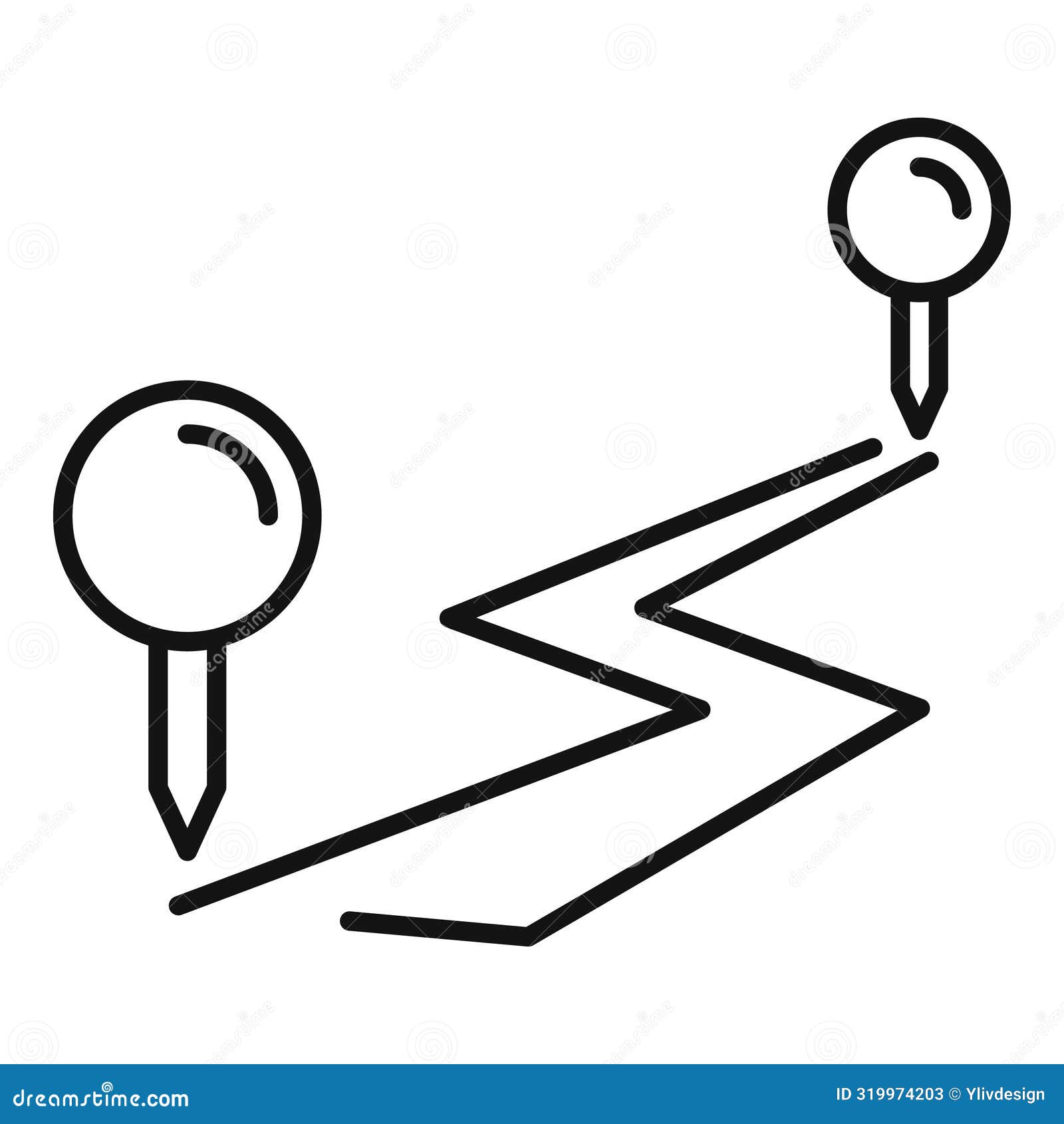 Pin and path map icon stock vector. Illustration of graphic - 319974203