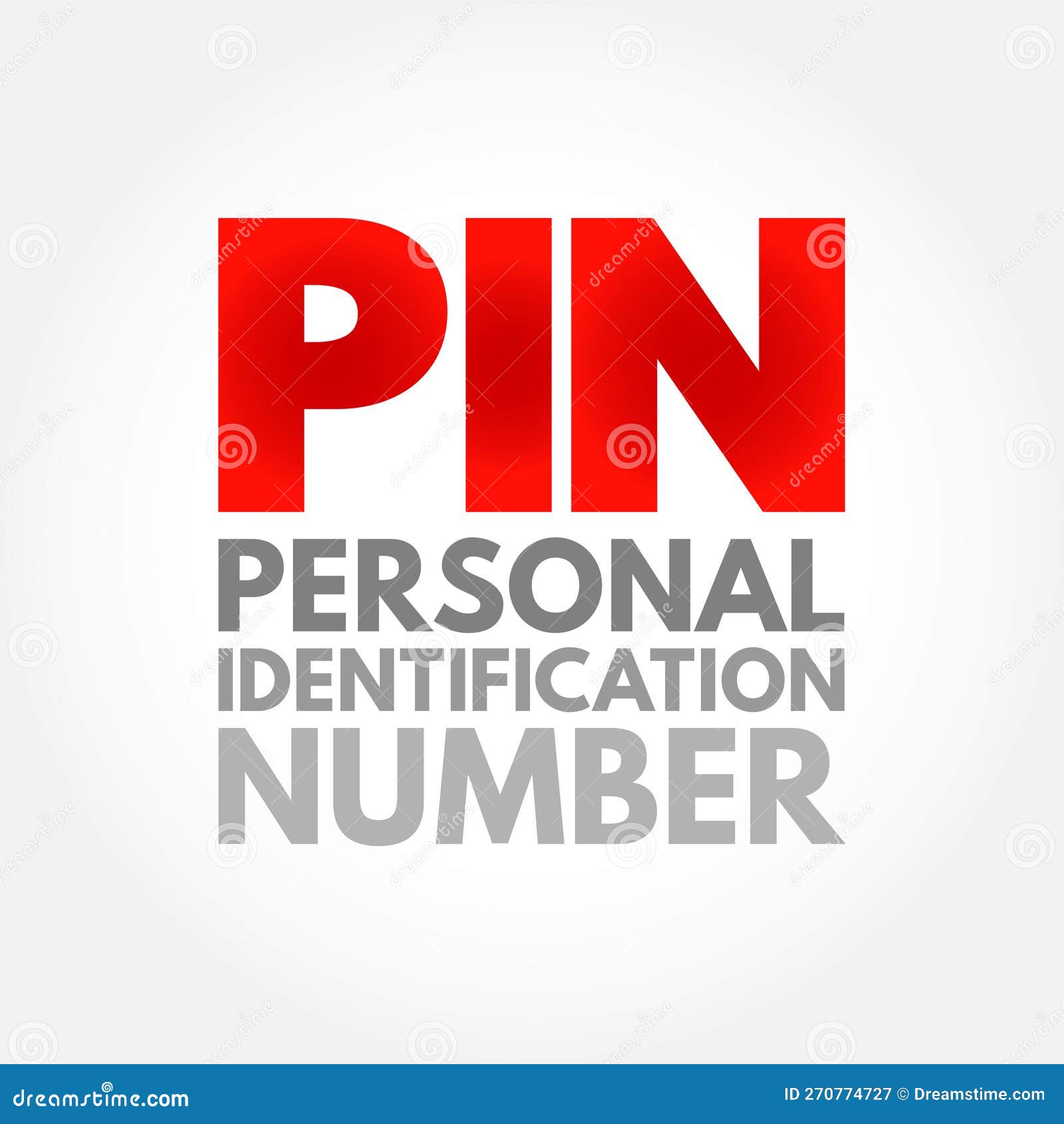 PIN Personal Identification Number - Passcode Used in the Process of ...